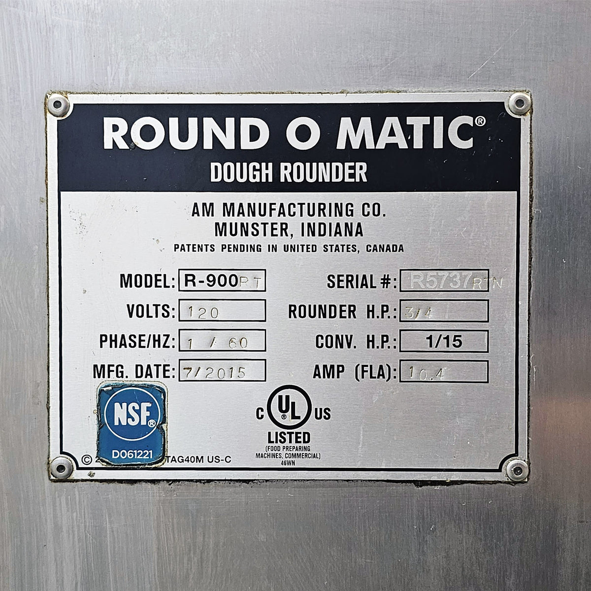 JPM Refurbished R900-RT Round O Matic Dough Rounder - 120V – JPM Parts ...